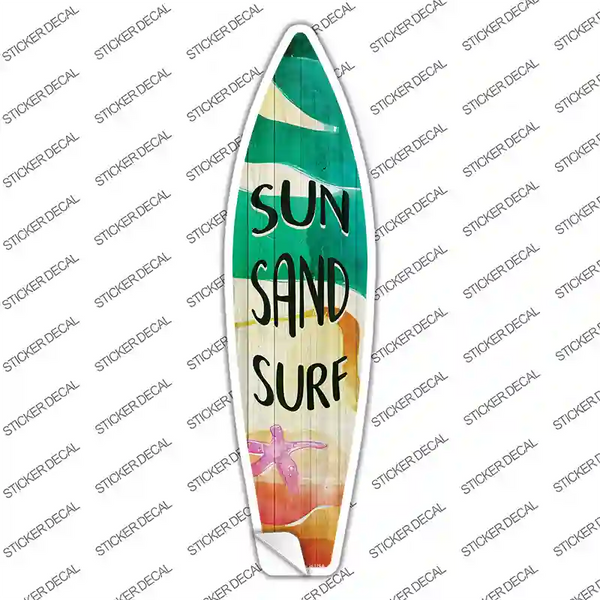 Sun Sand and Surf Novelty Surfboard Sticker Decal | Smart Blonde